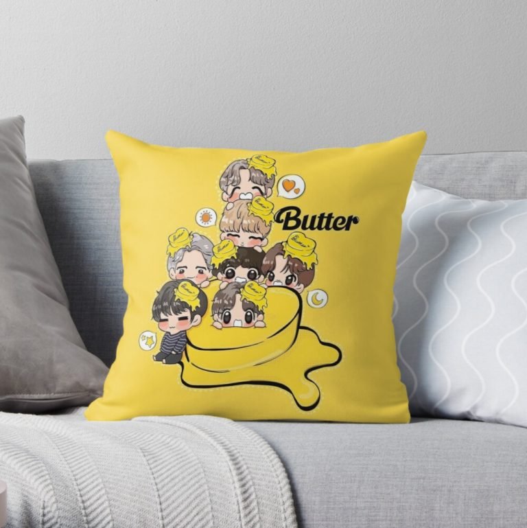 BTS 'BUTTER' Chibi Fanart Cushion - KPOP PAKISTAN SHOP