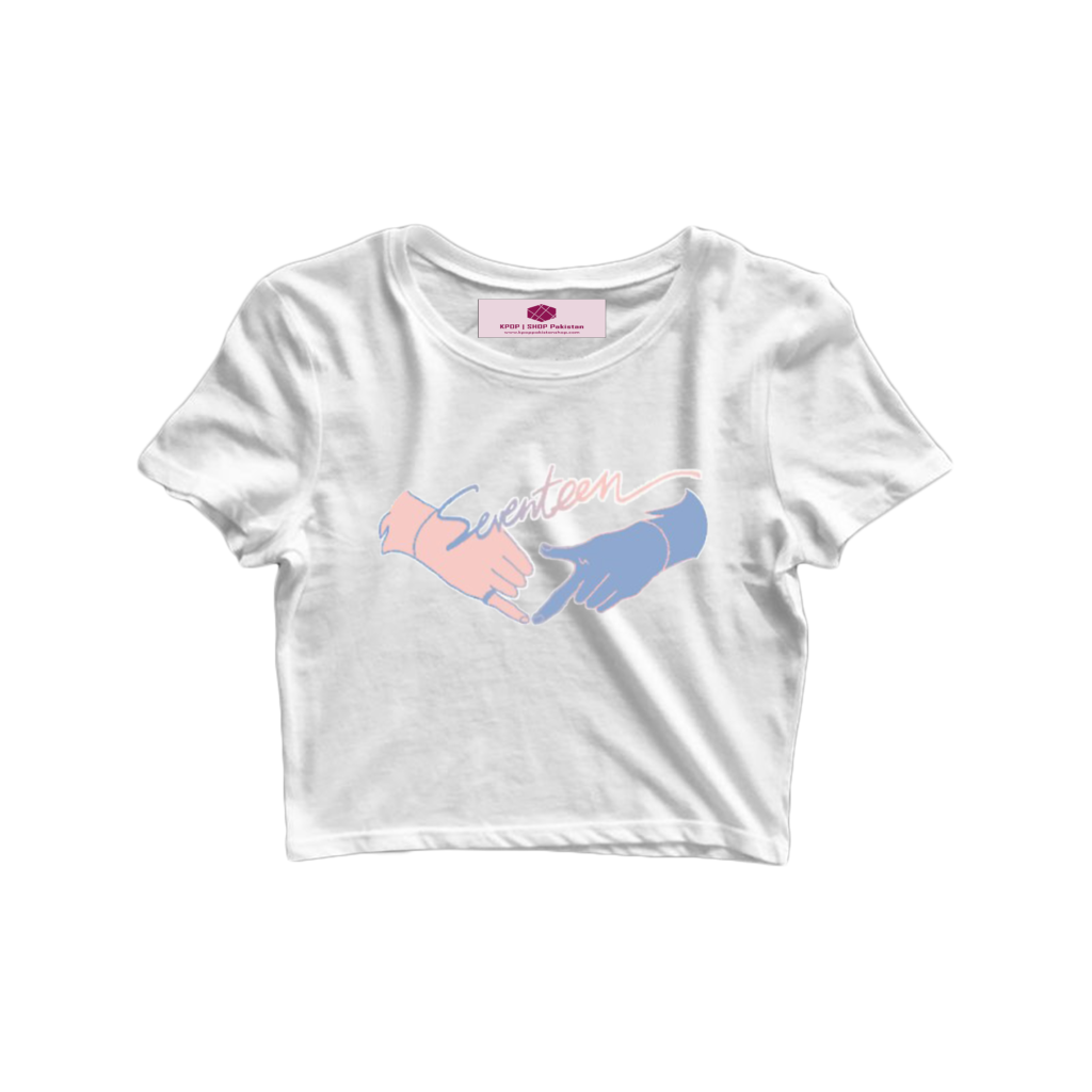 SEVENTEEN Hand Sign Fanart Cropped Tee - KPOP PAKISTAN SHOP